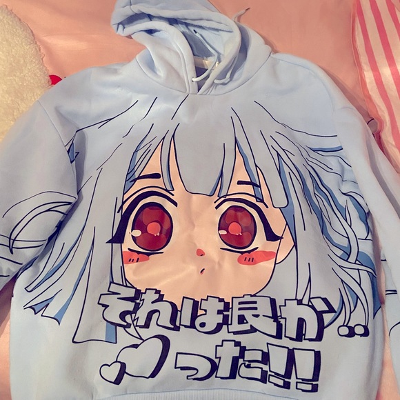 Tops | Kawaii Anime Girl Hoodie | Poshmark